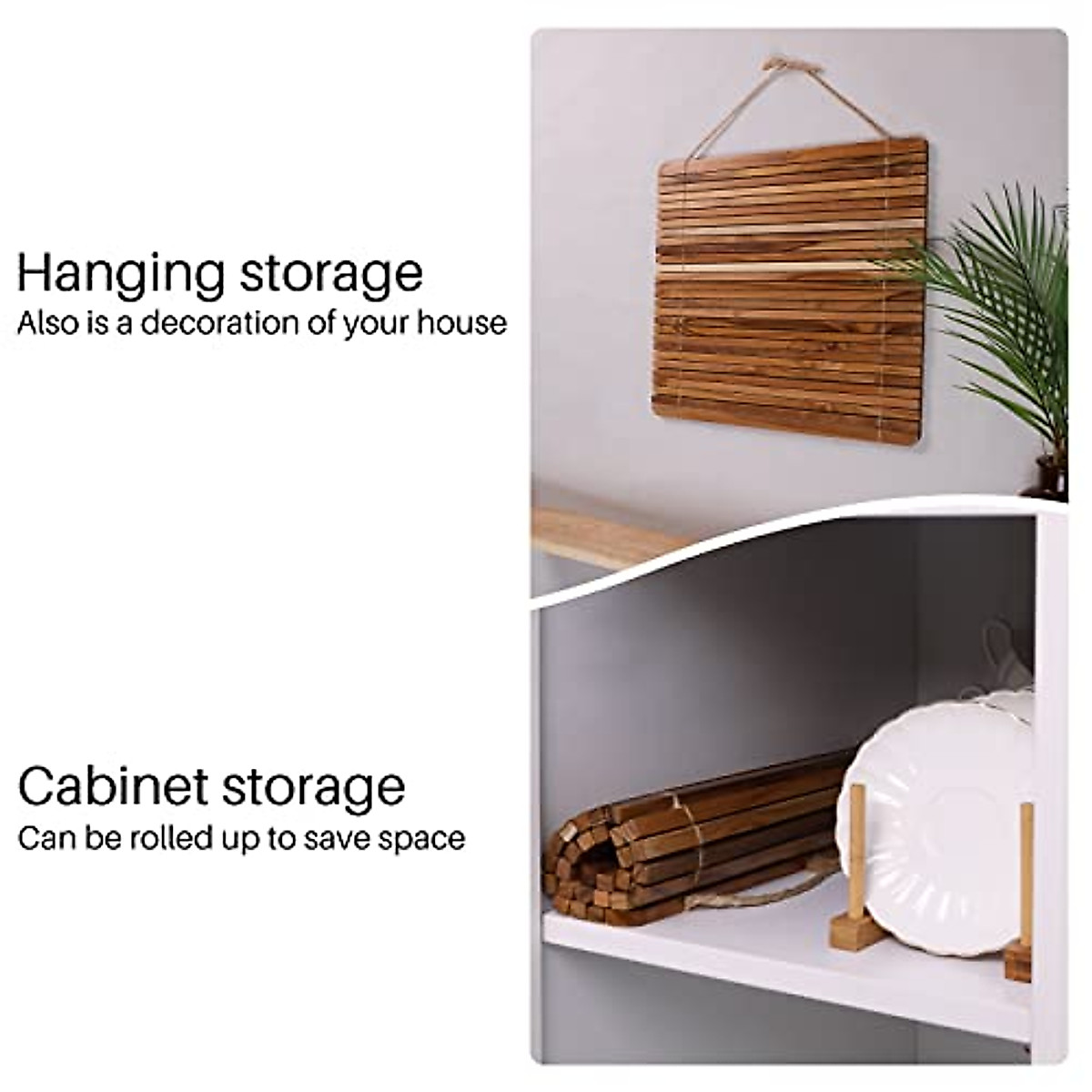 HTB Teak Dish Drying Rack & Dish Scrub Brush