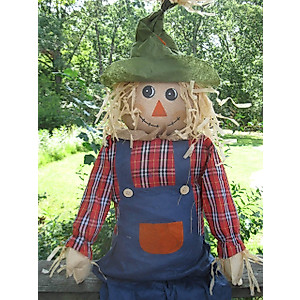 60" Scarecrow Pair Sitters Country Halloween Fall Decor Decoration Props