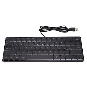 ASHATA Mini USB Wired Gaming Keyboard 64 Keys RGB Backlights Computer Gaming Keyboard for Desktop Notebook Computer, Plug and Play