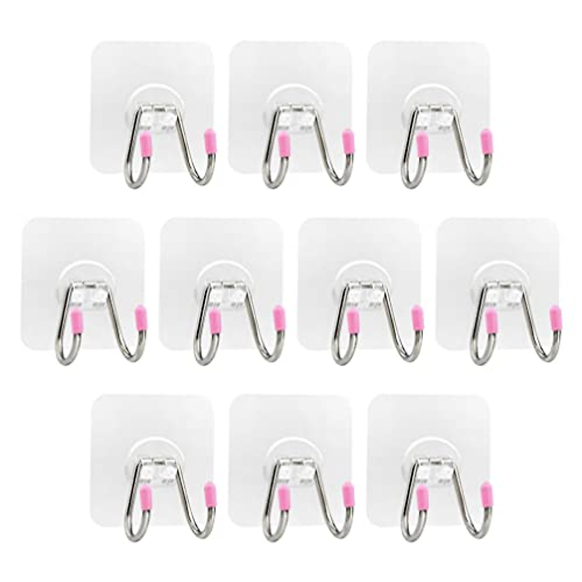 LIFKOME Wall Hooks for Hanging Heavy Duty Self Adhesive Hooks Waterproof Transparent Hooks Large Adhesive Hooks Sticky Wall Hooks Rustproof Stainless Steel Nail- Free Wall Hooks for Organization