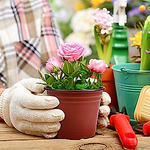 Delxo 50 Pcs 6 Inch Plants Nursery Pots Reusable Plant Seeding Nursery Pot Waterproof Plastic Pots Seed Starting Pots