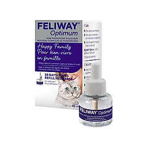 FELIWAY Optimum 30 Day Diffuser Refill - Calms Cats Better Than Ever - Helps with More Signs of Cat Stress, in More Situations (Refill D921 - use with FELIWAY OPTIMUM Cat Pheromone Diffuser)