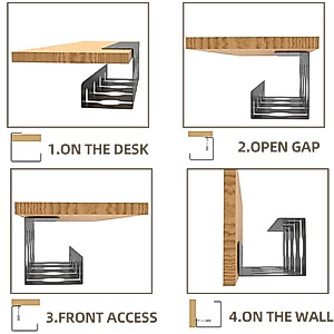 Cable Management Under Desk, 2 Pack 15.75 inch Metal Cable Management Tray Table Cable Raceway for Office & Home with Wire Organizer and Desk Cord Organizer Black