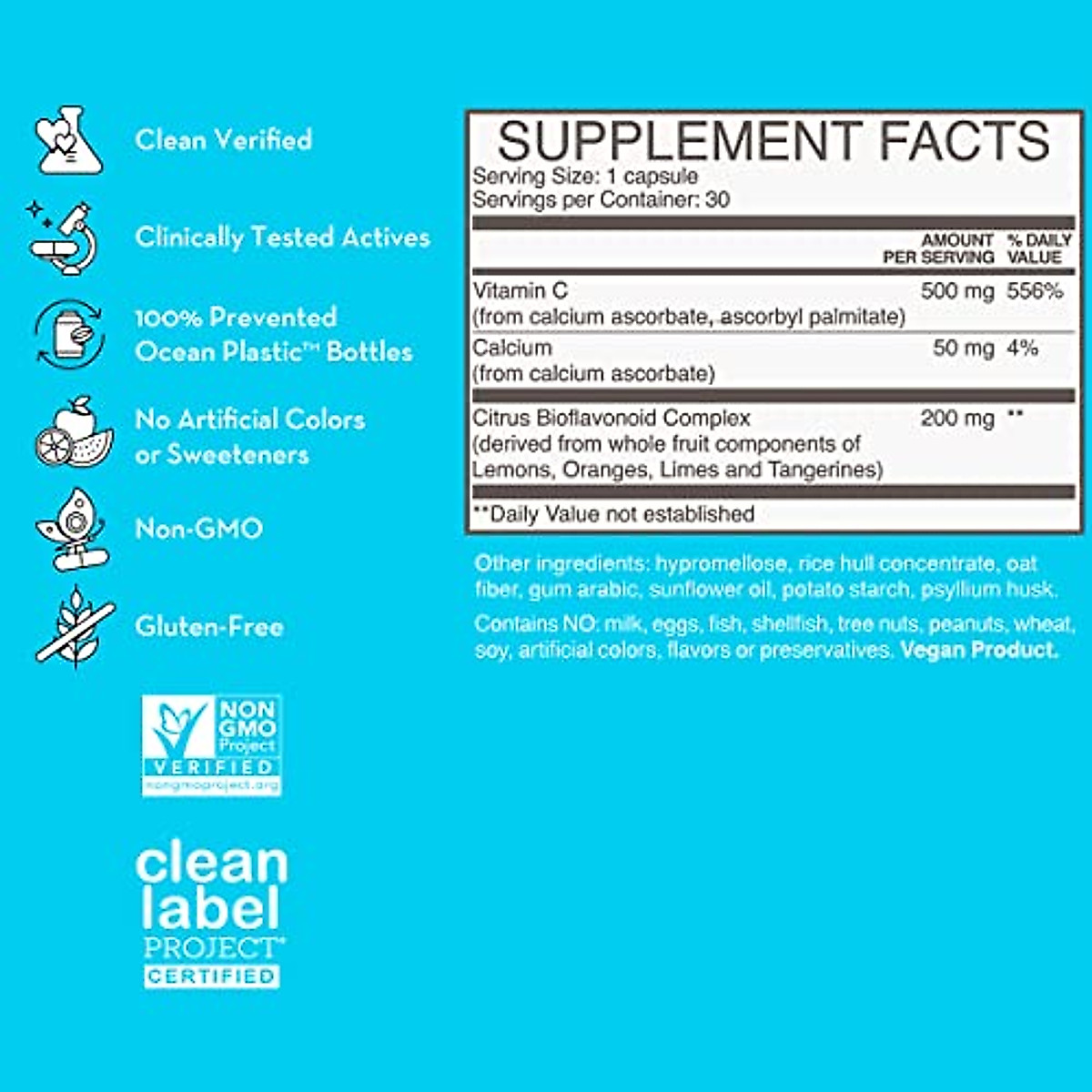 HUM Air Patrol - Immune Support Supplement with Vitamin C & Citrus Bioflavonoids - Supports Skin Barrier, Lungs & Immune Response (30 Vegan Capsules)