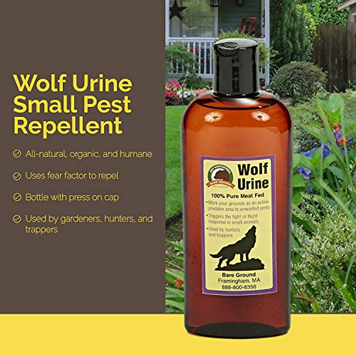 Just Scentsational WU-8 Wolf Urine for Gardens, Hunters, and Trappers, 8 oz