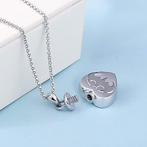 BEILIN 925 Sterling Silver Heart Cremation Jewelry Keepsake Urn Necklace for ashes : Forever in My Heart (bat)