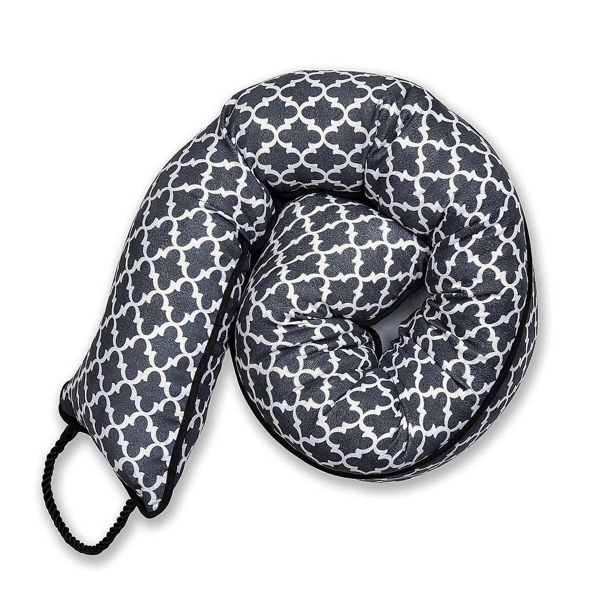 KindoBest Door Draft Stopper Moroccan Pattern - 35”L x 5”W x 2.5”H Heavy Duty Durable Door/Window Draft Blocker（Black）