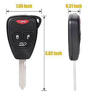 Flip Key Fob Blade Replacement Fit for 2004-2014 Dodge Dakota Durango Avenger Caliber Charger Magnum Nitro Ram 1500 2500 3500 Chrysler Aspen PT Cruiser Sebring Jeep Grand Cherokee Commander, Set 1