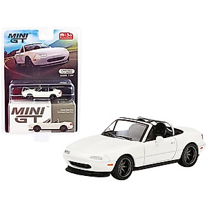 TRUE SCALE miniatures Mazda Miata MX-5 (NA) Convertible Tuned Version Classic White Limited Edition to 3600 Pieces Worldwide 1/64 Diecast Model Car
