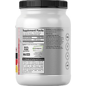 Horbäach German Creatine Powder 1000g | Creapure Monohydrate Powder | Vegetarian, Non-GMO, and Gluten Free Supplement | Promotes Strength & Power