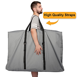 Large Outside Folding Chair Storage Bag with Zipper and Handles, 600D Folding Chair Carry Bag for Zero Gravity Chair Cover, Portable Folding Lounge Chair Carrying Bags, 43" L x 11" W x 29" H (Gray)