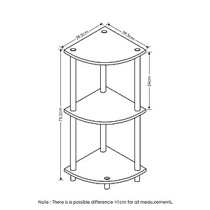Furinno Jaya Simple Home 3-Tier Bookcase and Turn-N-Tube 3-Tier Corner Display Rack (Pink/White)