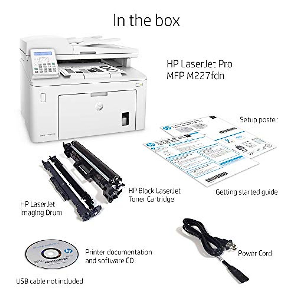 HP Laserjet Pro M227fdn All-in-One Monochrome Laser Printer with Auto Two-Sided Printing, Mobile Printing, Fax & Built-in Ethernet, Amazon Dash Replenishment Ready (G3Q79A) (Renewed)