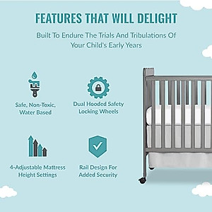 Dream On Me Carson Classic 3-in-1 Convertible Crib in Steel Grey