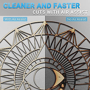 ORTUR Selected Laser Air Assist for Laser Cutter, 16L/min Airflow Air Assist Pump Kit for Most Laser Engraver and Cutter, Low Noise, Clean Surface & Smooth Edge