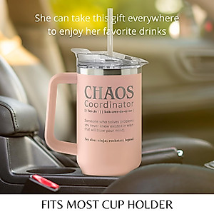 Thank You Gifts for Women, Boss, Coworker, Manager, Office, Teacher - Chaos Coordinator Gifts, Boss Lady Gifts - Administrative Professional Day Gifts - Teacher Appreciation Gifts - 40 Oz Tumbler