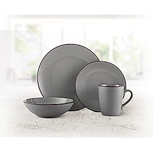 Pfaltzgraff Pierce 16-Piece Dinnerware Set, Service for 4, Gray