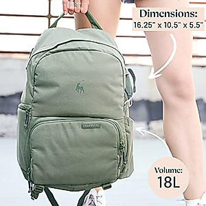 Brevite Jumper Photo Compact Camera Backpack: A Minimalist & Travel-Friendly Photography Backpack Compatible with Both Laptop & DSLR Accessories 18L (Green)