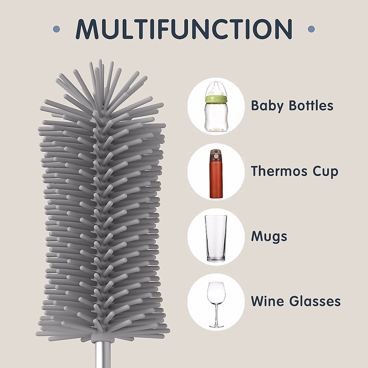 Electric Bottle Brush Set - 7-in-1 Baby Bottle Cleaner Kit with Silicone, Silicone Bottle Brush with 2 Brush Heads, Cleaning Brush for Baby Bottle, Nipples, Water Bottle, Glassware, Rechargeable