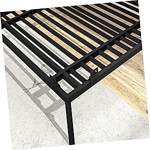 Mikinona 1 Set Mattress Retainer Bed Shelf Bed Stand Adjustable Bed Frame Bedding Bed Pads Bed Frames Mattress Holder Anti Slide Mattress Stopper for Bed Frame Mattress Baffle Iron Black