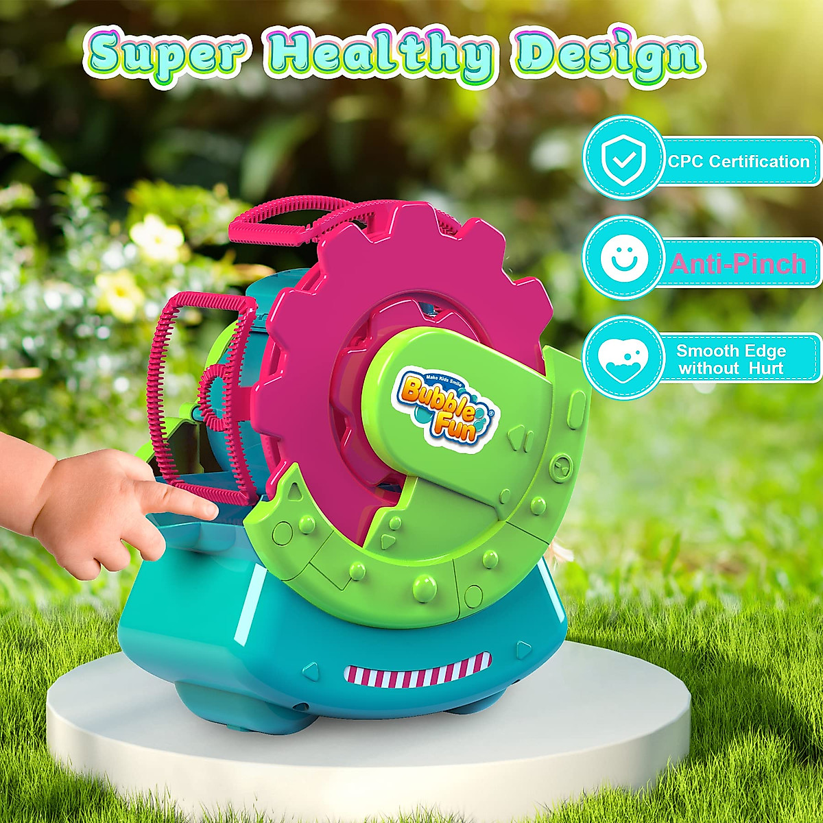 Bubble Machine for Toddlers Kids, Bubble Blower with 8oz Bubble Solution, Make Extra Large Bubbles & Bubbles in Bubble, Bubble Maker Toy for Indoor Outdoor Birthday Party