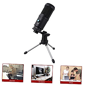 NUSITOU 1 Set Microphone Mic Kit USB Metal Mic Kit USB Desk Mic for Streaming Mic Streaming Kit Mic for Laptop Mic for Phone USB Mic Phone Mic Equipment Zinc Alloy Notebook