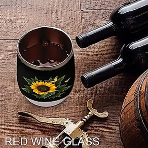 WYUSPGK 304 Stainless Steel Insulated Cup, Weed with Sunflower Print Smooth Rim, Durable & Reusable - Perfect for Office, Home, And Travel