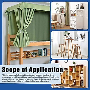 Glarks 253Pcs M6 Baby Bed Crib Screws Hardware Replacement Kit, M6x30/40/50/60/70/80MM Hex Socket Cap Screws with Nuts Washers and Tools for Chair Table Cabinets Furniture