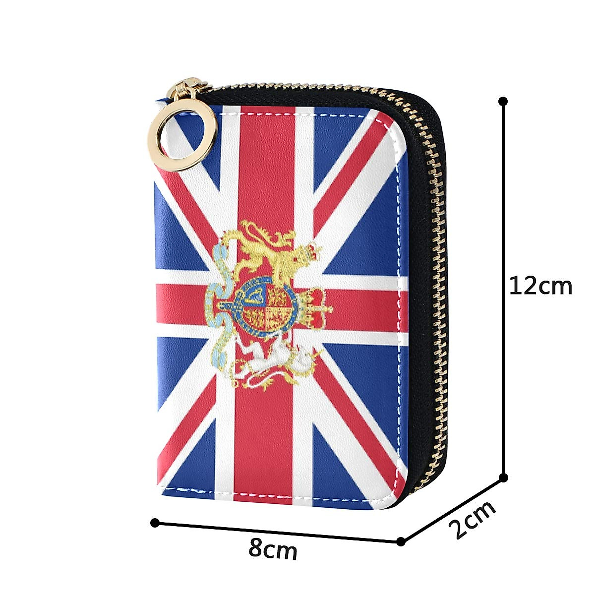 Slim Minimalist Soft Leather Mini Case Holder Organizer Wallet for Women Men London British Flag National Emblem