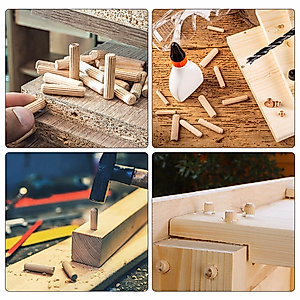 uxcell 0.31"x1.18"(8x30mm) Wooden Dowel Pin Wood Kiln Dried Fluted Beveled Hardwood 100pcs