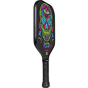Vulcan | Paddle Candy Sugar Skull Pickleball Paddle | Hybrid Performance | Polypropylene Core | USAP Approved | Black Sugar Skull