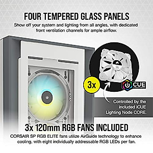 Corsair iCUE 5000X RGB Tempered Glass Mid-Tower ATX PC Smart Case - White