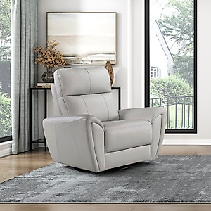Lexicon Nathalie Leather Match Swivel Glider Chair, Gray