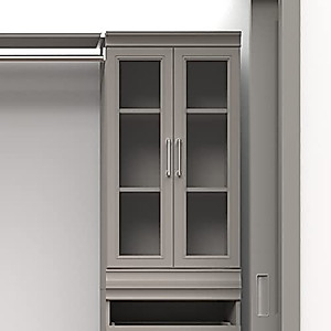 ClosetMaid Modular Storage Pair Set, 2 Glass Pane Doors, Wood Closet Organizer Shaker Style, Add On Accessory for Shelf Units, Taupe, Kit