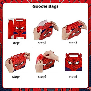 Spiderman Birthday Party Favors Supplies,130 Pcs,Include Button Pins, Key Chain, Bracelet, Spider Masks, Goodie Bags, Blower Whistles, Stickers for Classroom Rewards Hero Carnival Prizes Decorations