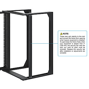 Intellinet 15U 19" 2 Post Open Frame Server Wall Mount Rack - 180 Degree Gate Swing, Flatpacked, Antistatic Powder Coated Steel – for IT Network Equipment & AV Devices – 3 Yr Mfg Warranty – 716208