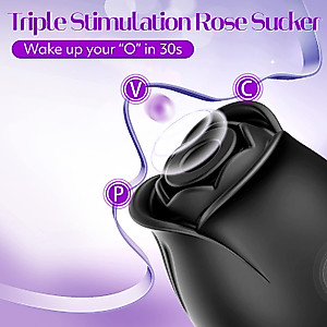 Rose Sex Toy Adult Toys - Rose Vibrator for Women Sex Toys with 9 Sucking Modes, G Spot Vibrator Adult Sex Toys, Toys for Women's Sex Rose Vibrators Sucker Womens Sex Toys for Woman Female