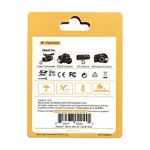 Amplim 128GB V60 UHS-II SD SDXC Card, 300MB/S 2000X Lightning Speed Performance, Extreme Read, U3 Secure Digital Memory Storage for Professional Photographer and Videographer