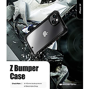 GOOSPERY Z Bumper Crossbody Compatible with iPhone 14 Case [Strap Included] Shock Absorbing Dual Layer Structure TPU Edge Crystal Clear PC Cover with Shoulder Strap Outdoor Design, Clear