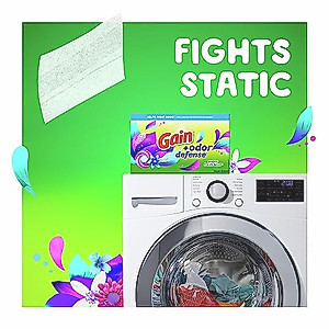 Gain + Odor Defense Fabric Softener Dryer Sheets, Super Fresh Blast Scent, 120 ct