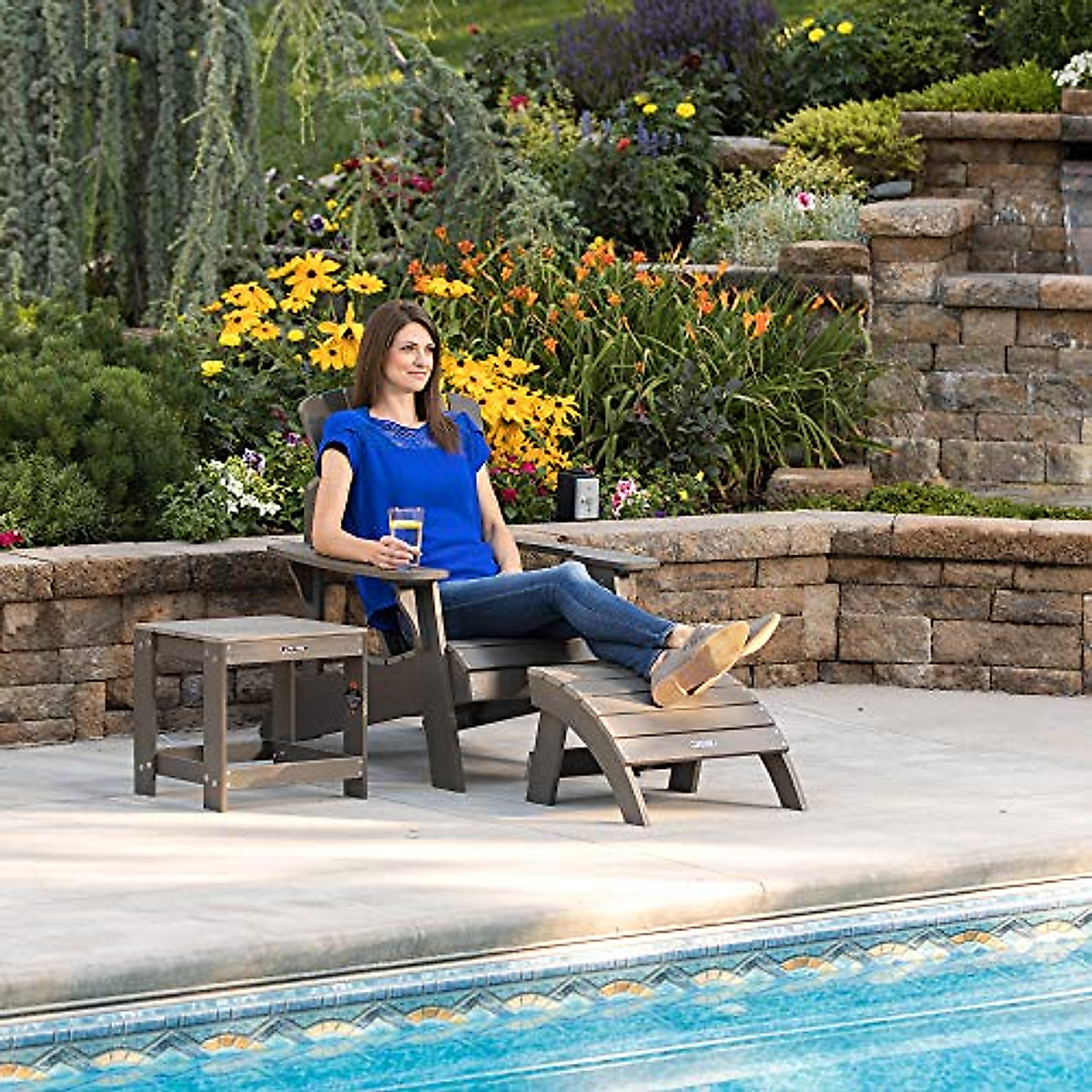 Lifetime 60291 Adirondack Ottoman, Shale Stone