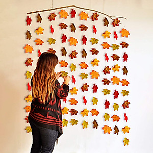 FHzytg Fall Maple Leaf Garland, Artificial Autumn Maple Leaves Plants Vine Hanging Garland for Home Garden Kitchen Office Wedding Wall Doorway Party Backdrop Decoration Thanksgiving Decor 6.6ft Long