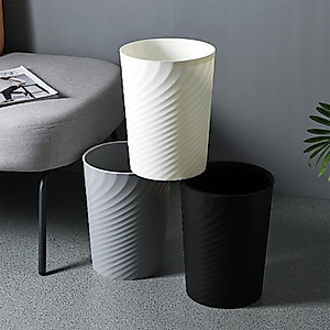 HOLTPHILI Small Bathroom Trash Can 1.8 Gallon Wastebasket Recycling Bin for Bedroom Office Kitchen (Black White, 2 Pack)