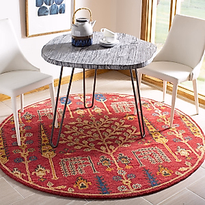 SAFAVIEH Heritage Collection Area Rug - 9' x 12', Red & Multi, Handmade Traditional Oriental Wool, Ideal for High Traffic Areas in Living Room, Bedroom (HG418Q)