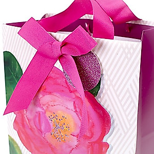 Hallmark 9" Medium Gift Bag with Tissue Paper (Pink Rose) for Valentines Day, Birthdays, Bridal Showers, Weddings or Any Occasion