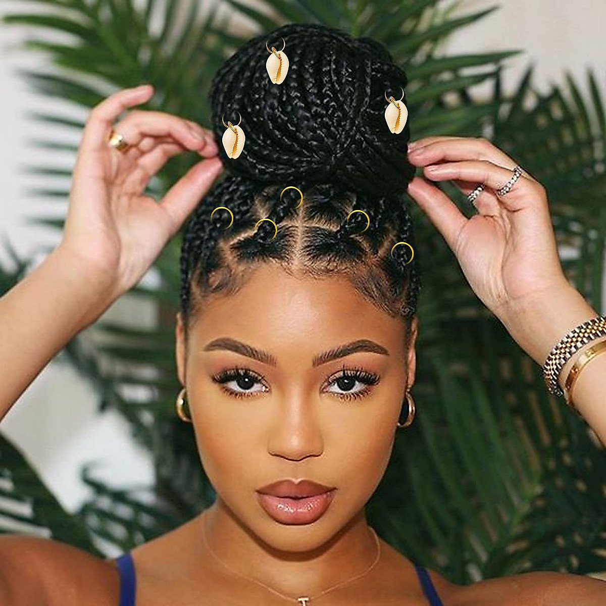 133 PCS Hair Jewelry for Braids Locs Dreadlock Accessories Hair Decoration Hair Coils Rings Dreadlocks Hair Cuffs Shells Imitation Wood-Like Hair Tube Beads for Women Gorls