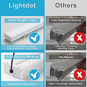 Lightdot 2FT 3.5IN Linkable LED Shop Light, 240W (8 * 30W) 33600LM 5000K Flushmount and Hanging (Four Directions Connect&Linear Install) LED Shop Lights for Car Wash Room Car Repair Shop-8Pack