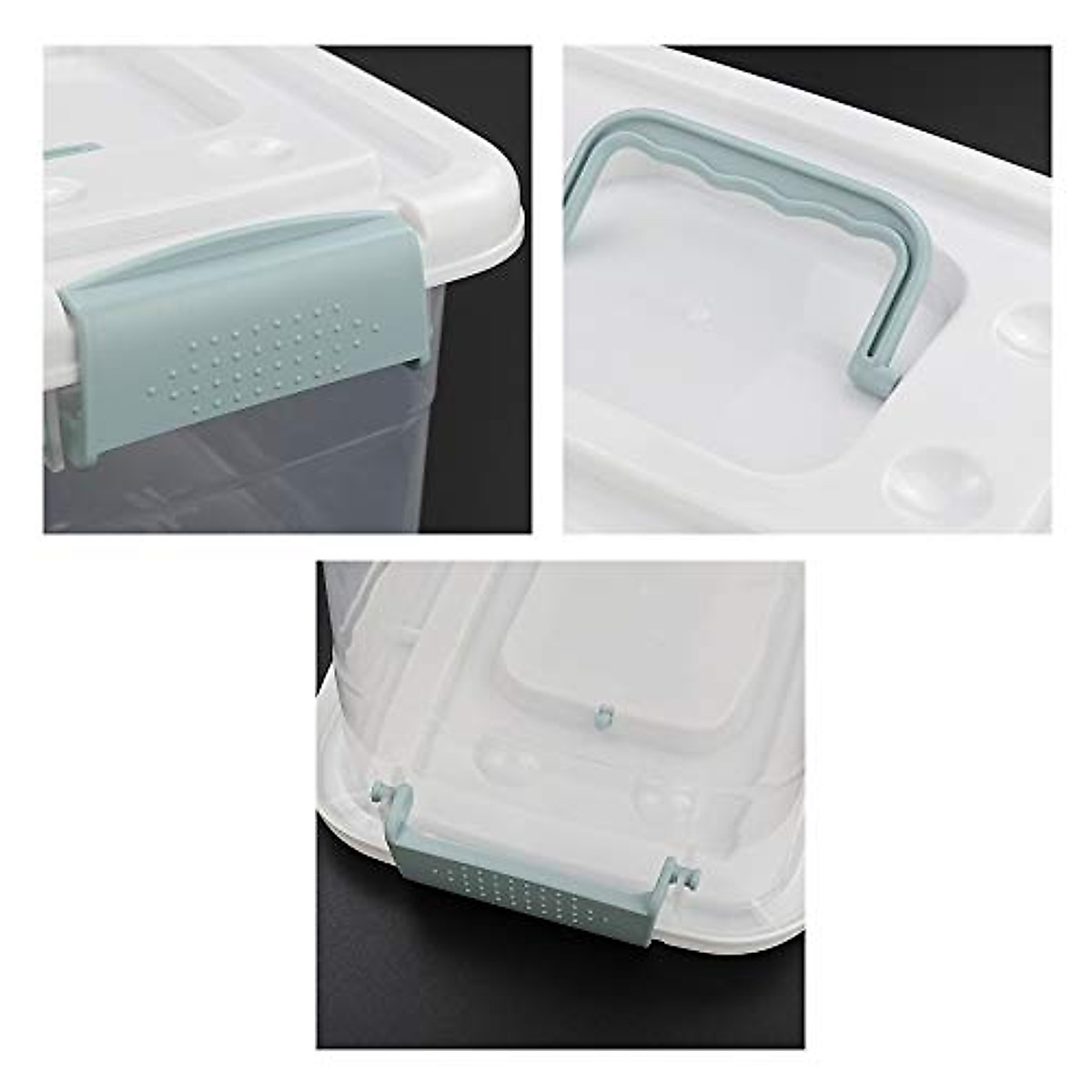 Kiddream 6-pack 5 Liter Small Boxes with Lids, Plastic Clear Storage Bin