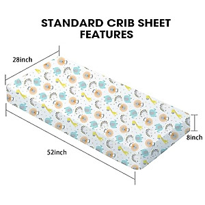 Little Grape Land Crib Sheets for Girls and Boys, 2pk Baby Crib Fitted Sheet for Standard Size Crib and Toddler Mattress, Super Soft Baby Sheet (Safari)