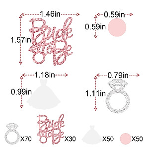 Bridal Shower Table Decorations, Bride To Be Glitter Confetti, Diamond Ring, Circle Dot, Wedding Dress Confetti, Engagement, Bachelorette Party, Wedding Shower Decor (200 Pcs)